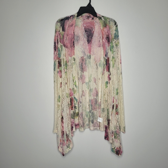 Origami | Sweaters | Origami All Lace Floral Roses Cardigan Sweater ...